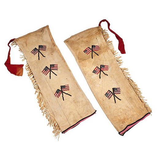American Indian United States Flag Chaps 11"w X 29"l