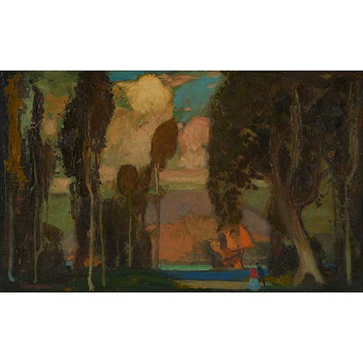 Edward Trumbull, (american, 1884 1968), Two Figures In