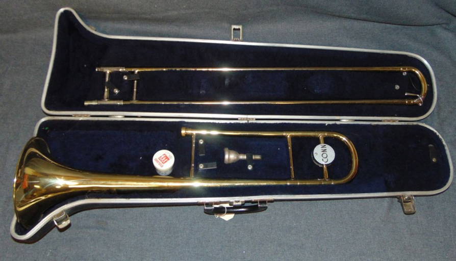 Vintage Conn Trombone And Case
