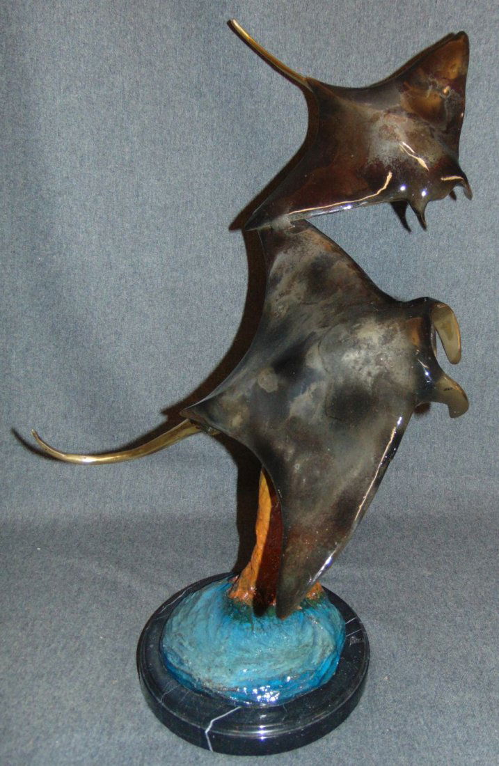Bronze Manta Rays Nautical Sculpture on Marble Base - Jun 09, 2018 ...