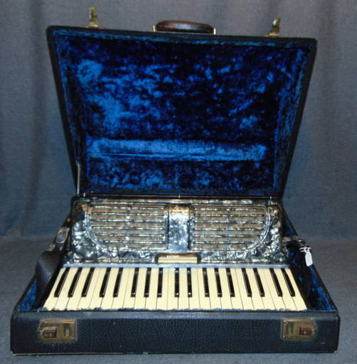 Vintage Italian Accordion In Original Case