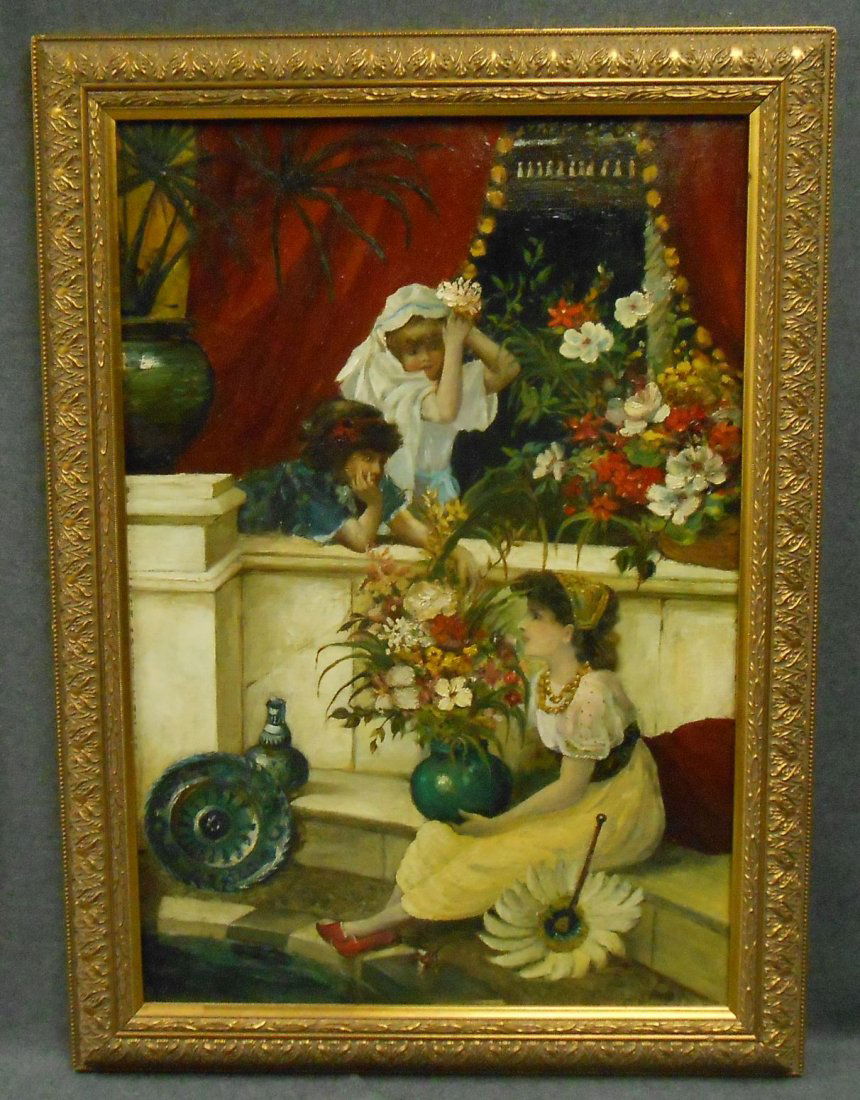 Vintage Oil on Canvas Painting signed Gertin