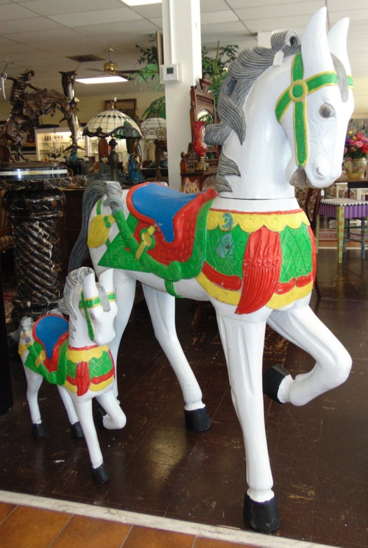Carved and Painted Reproduction Carousel Horse