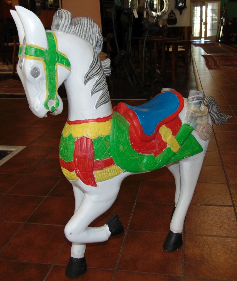 Small Carved and Painted Reproduction Carousel Horse
