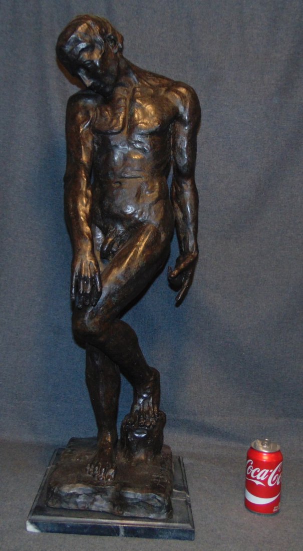 Bronze "Adam from Gates of Hell" Sculpture by Rodin