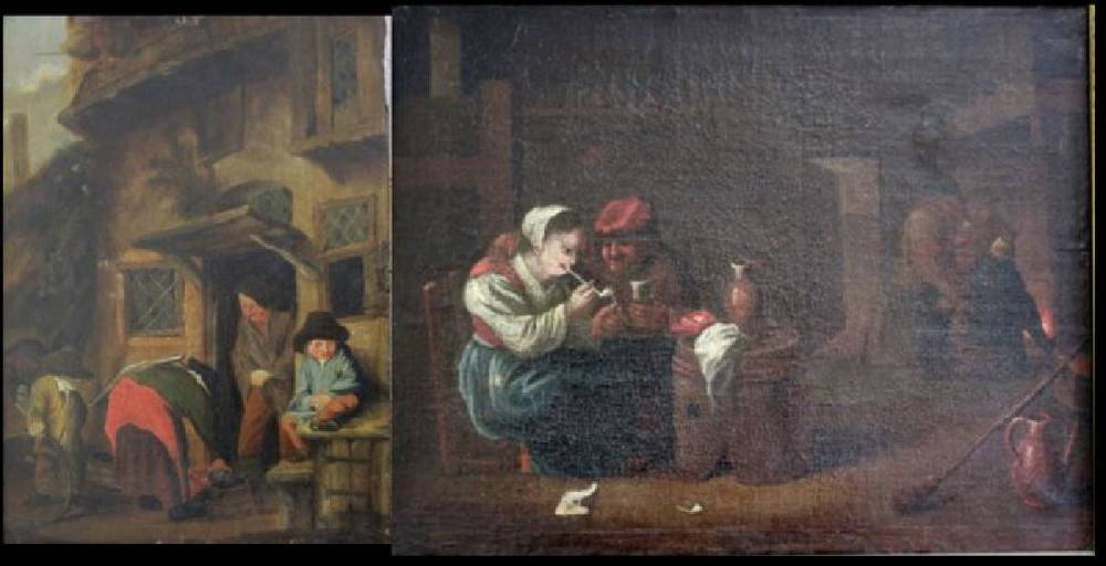 :after Adrian Brower, 2 Works, Tavern Scenes