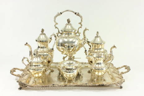 Sheffield Winchester Pattern Silver Plate Tea Set