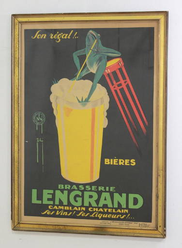 Vintage Framed French Advertising Poster