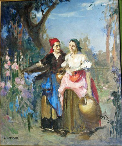 366: Oil painting on canvas signed L. Jambor