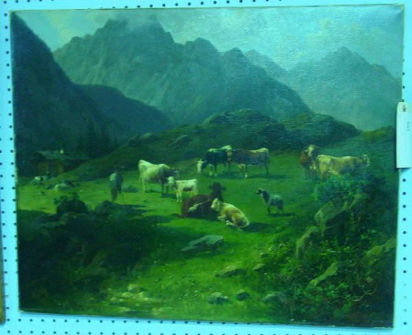 Oil Painting On Canvas Signed H. Wolf