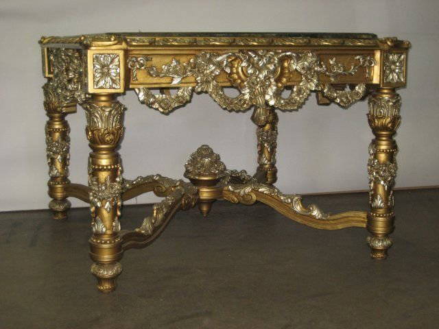 Marble Top Gilded Center Table