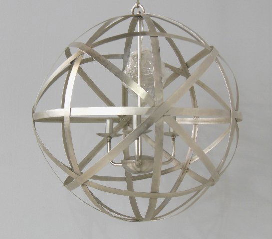 Industrial metal sphere light fixture