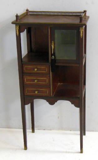 Small Vitrine With Brass Gallery