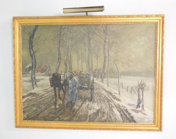 George Plasse signed oil painting ca. 1920