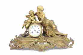 19th C. Dore Bronze Angel Figural Clock - Dec 21, 2014 | Antique Reader ...
