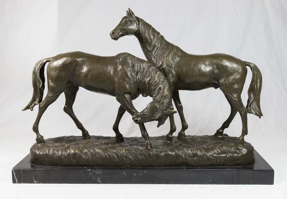 Bronze Sculpture of 2 Horses