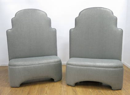 Pair Of Primitive High Back Benches