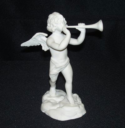 203: BOEHM PORCELAIN ANGEL WITH TRUMPET