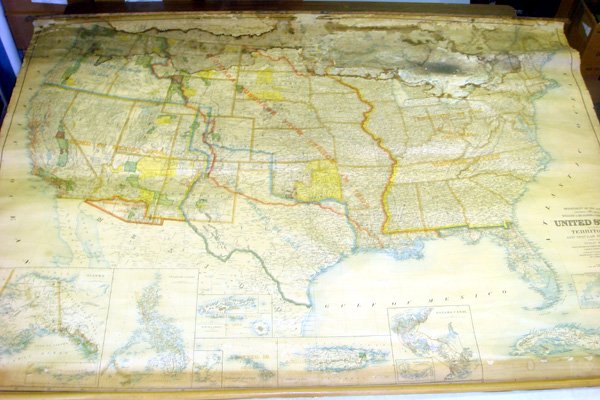 1903 United States WALL MAP Hawaii Panama Alaska - May 03, 2008 ...