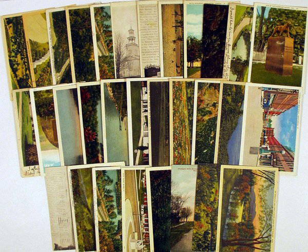 60pc Antique Vermont Postcards Historic Sites
