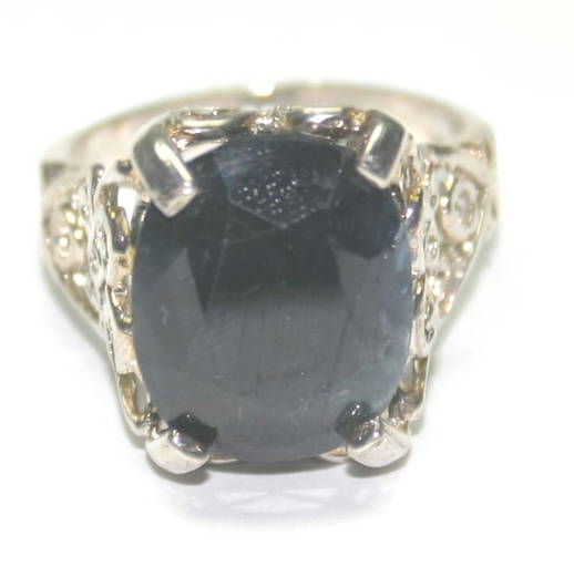 10 Ct Natural Sapphire Silver Ring