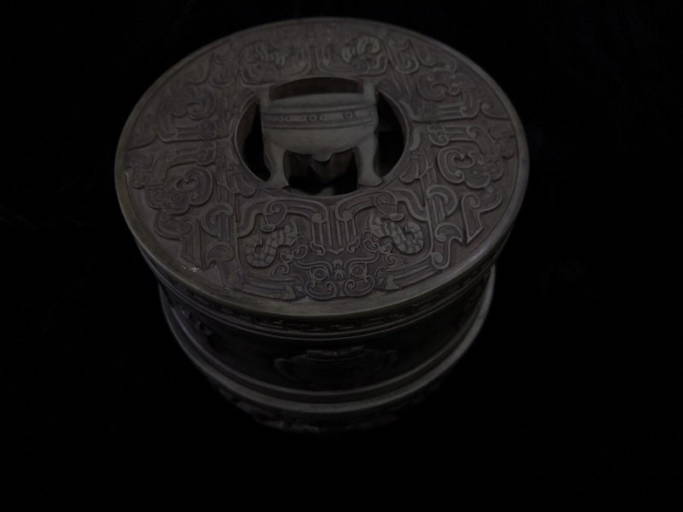 Set Songhua Stone Carved Circle Ink Slab