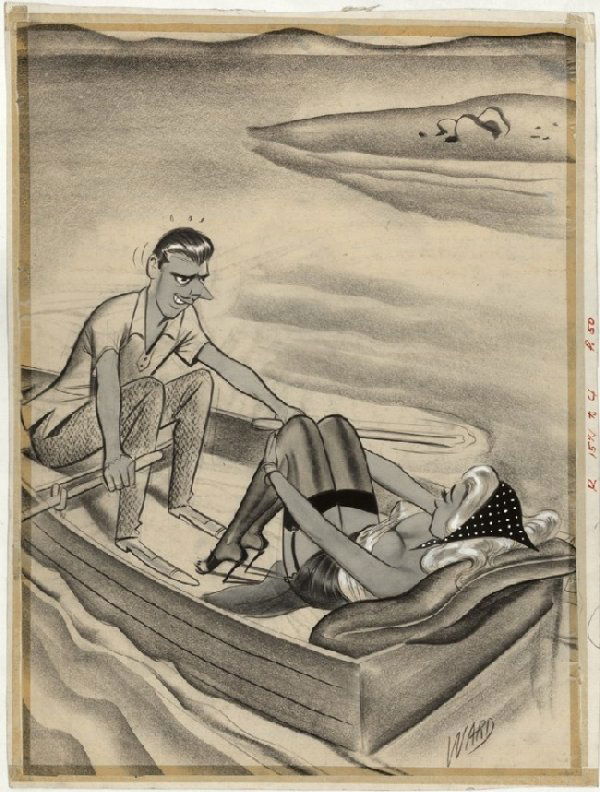 Ward Cartoon From Romp 1972 Original Comic Art