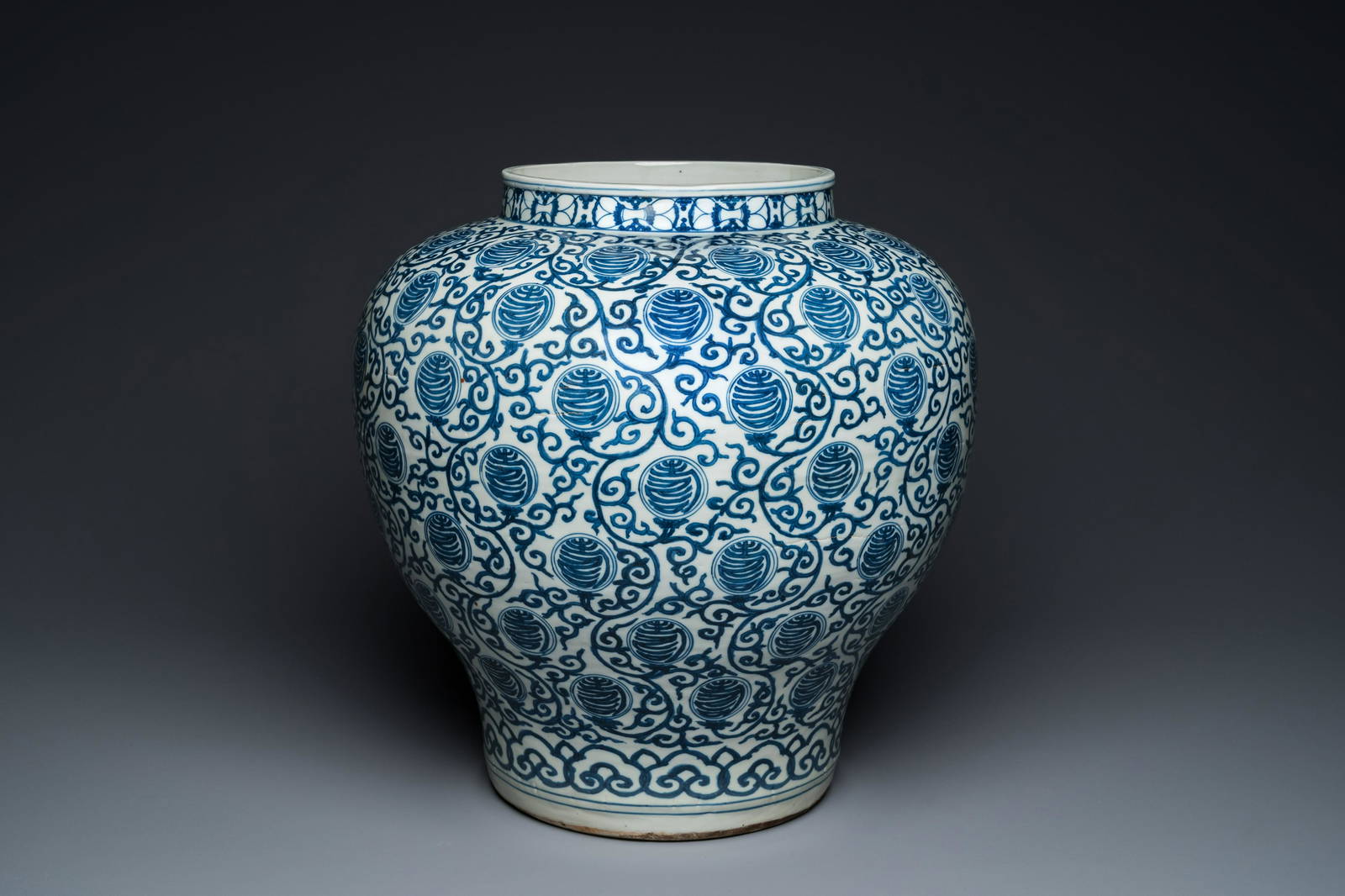 A Large Chinese Blue And White 'shou' Jar, Wanli Mark But Probably ...