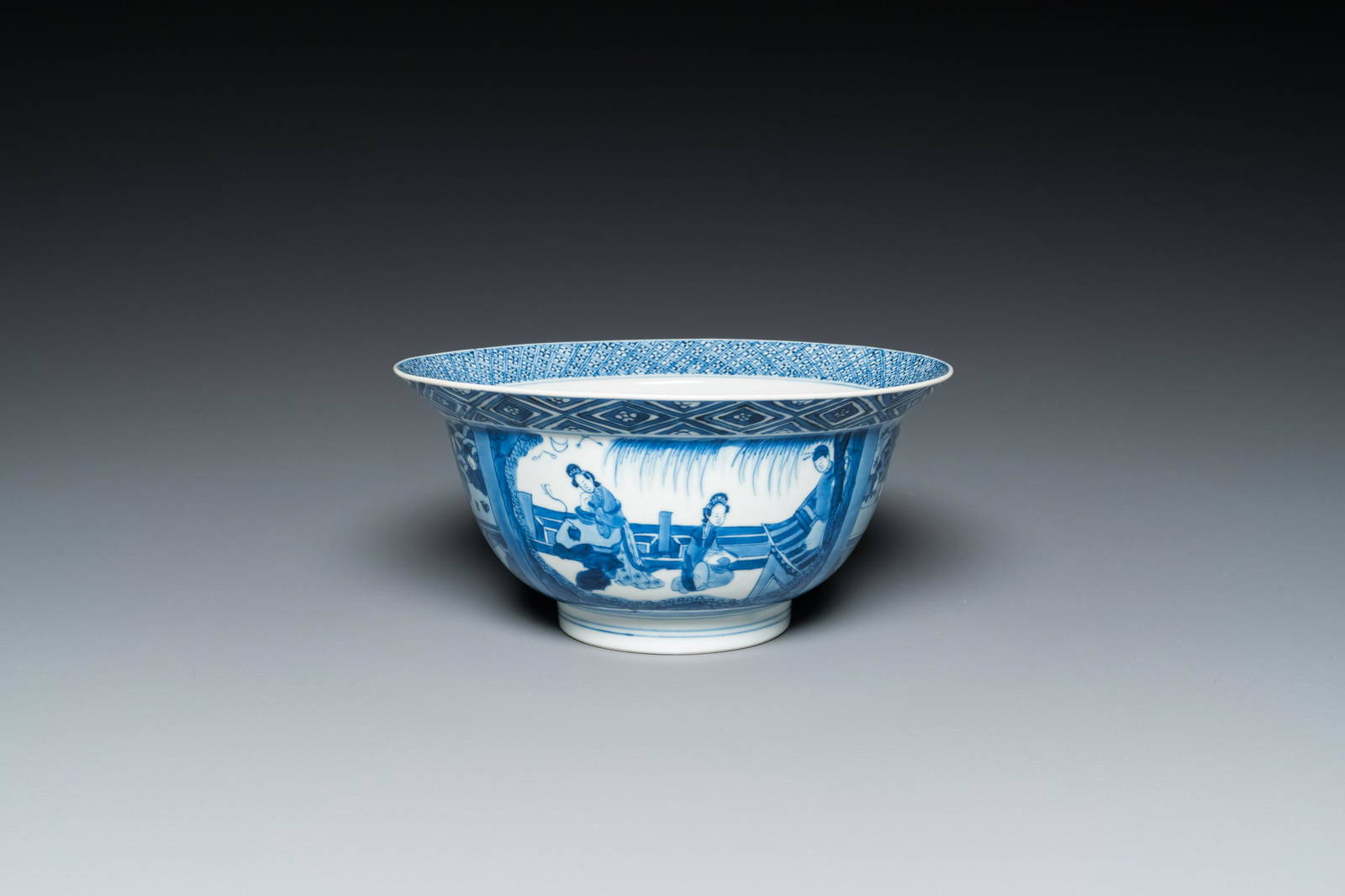 A Chinese Blue And White 'narrative Subject' Bowl, Kangxi Mark And Of ...