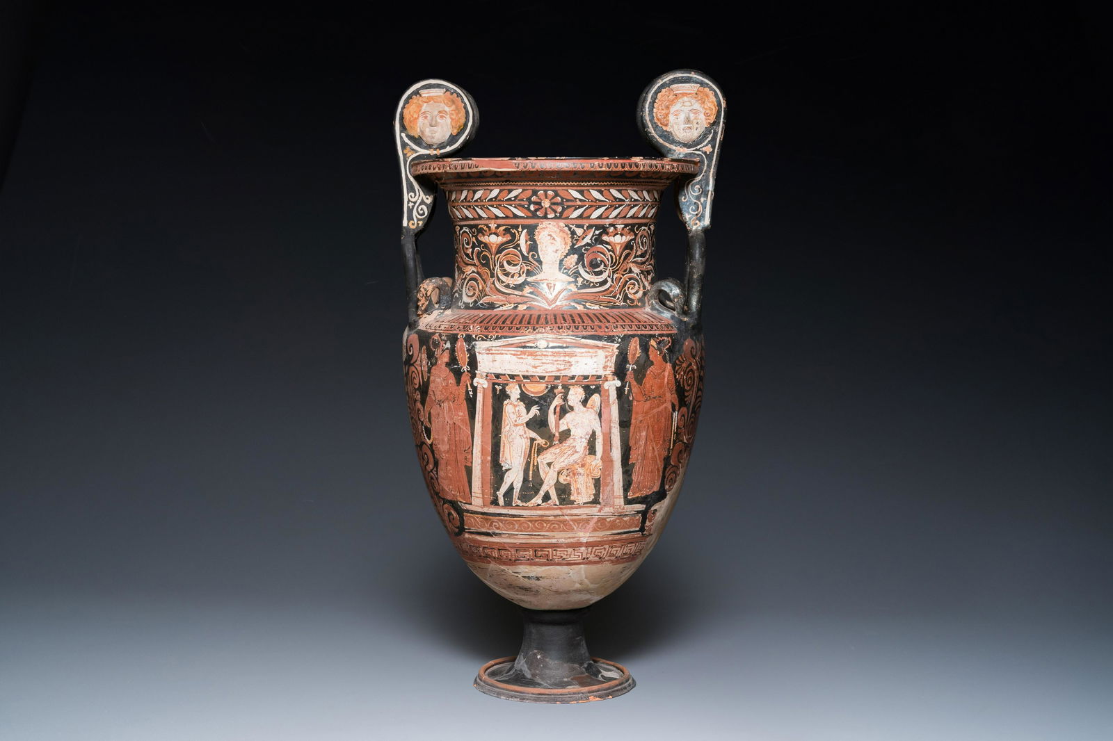 A Large Greek Apulian Red Figure Volute Krater, 4th/3th C. B.c.