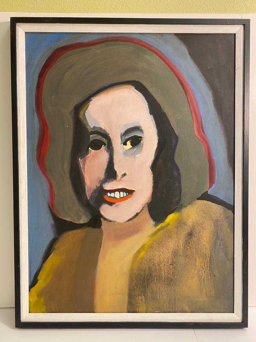 Andy Warhol Style Portrait, Oil On Canvas