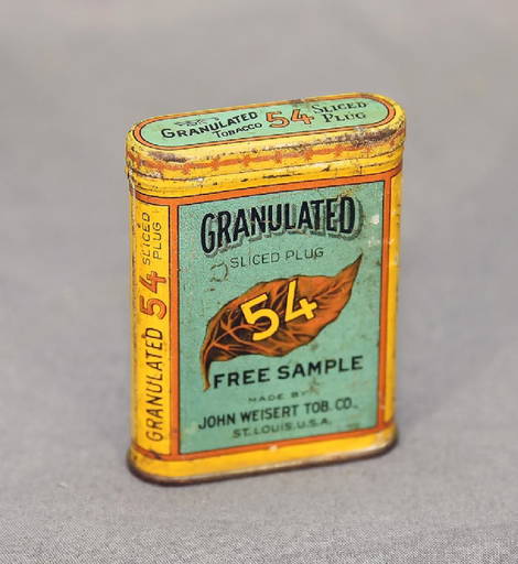 Granulated 54 Sliced Plug Free Sample Tobacco Tin