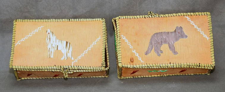 Birch And Porcupine Quill Boxes