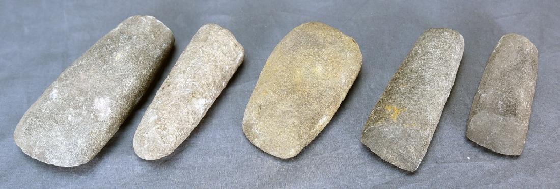 5 Native American Stone Celts