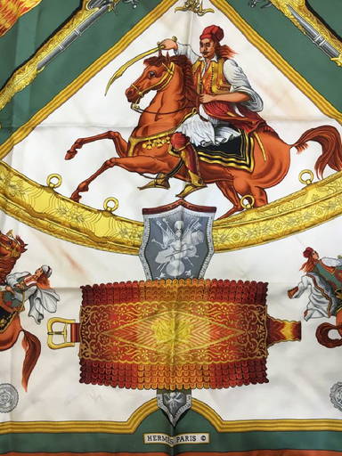 Vintage Hermes Scarf By Artist Julia Abadie