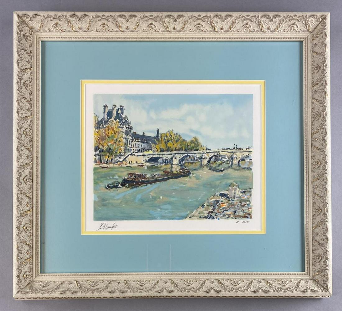 Pierre Eugene Cambier Paris Scene Signed Serigraph Auction