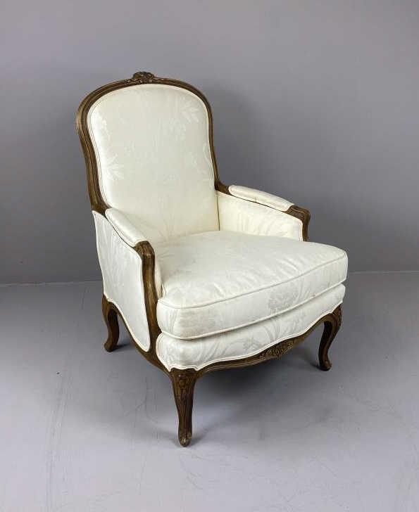 Large French Bergere Style Lounge Chair Auction