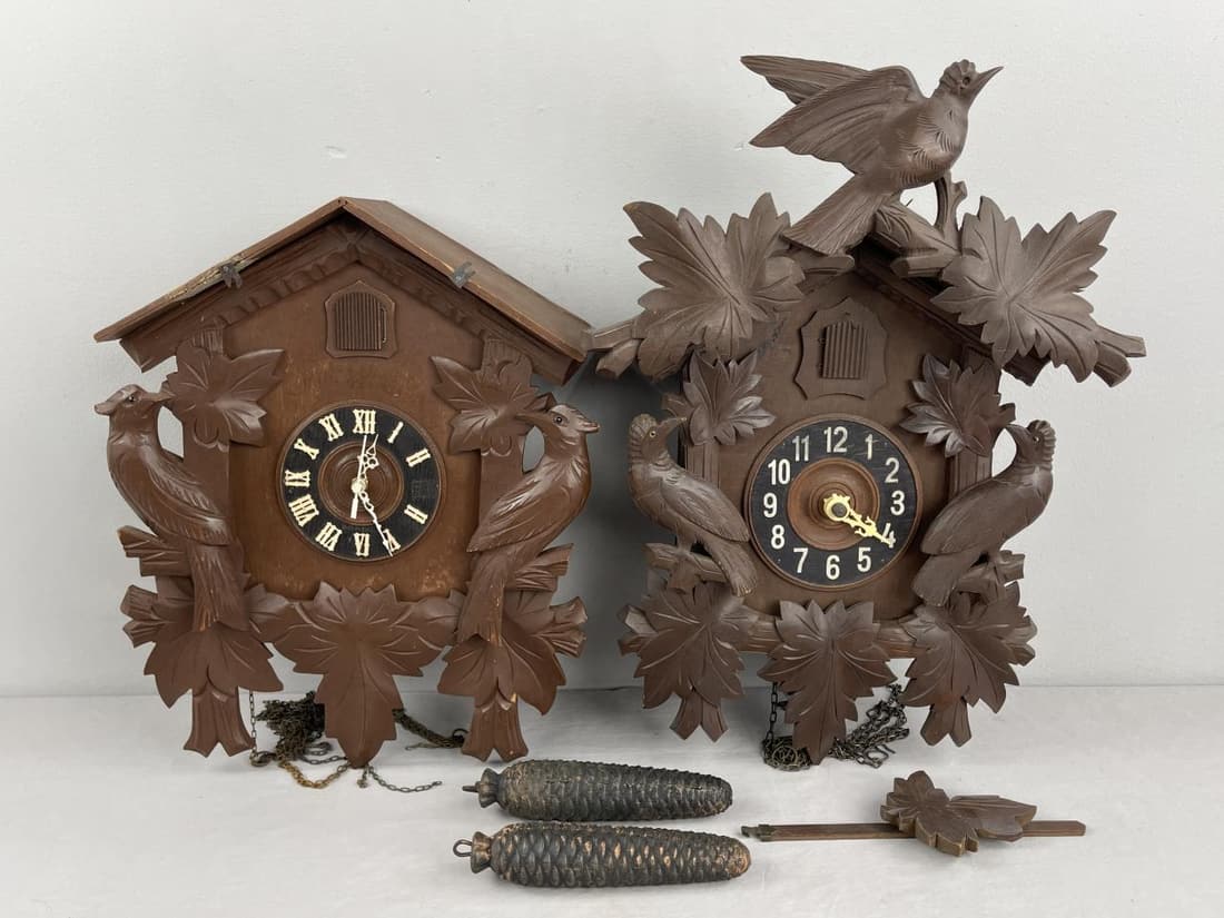 German Black Forest Bird Motif Cuckoo Clock & Case Auction