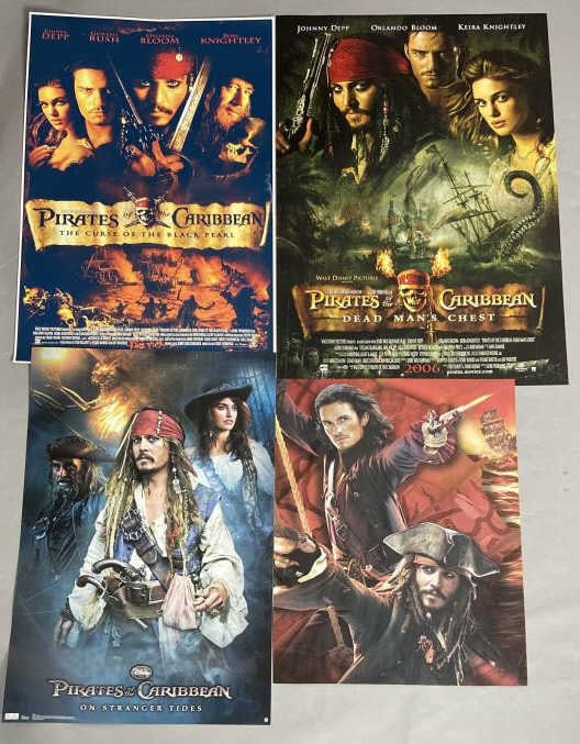 4 Pirates Of The Caribbean Movie Posters Auction