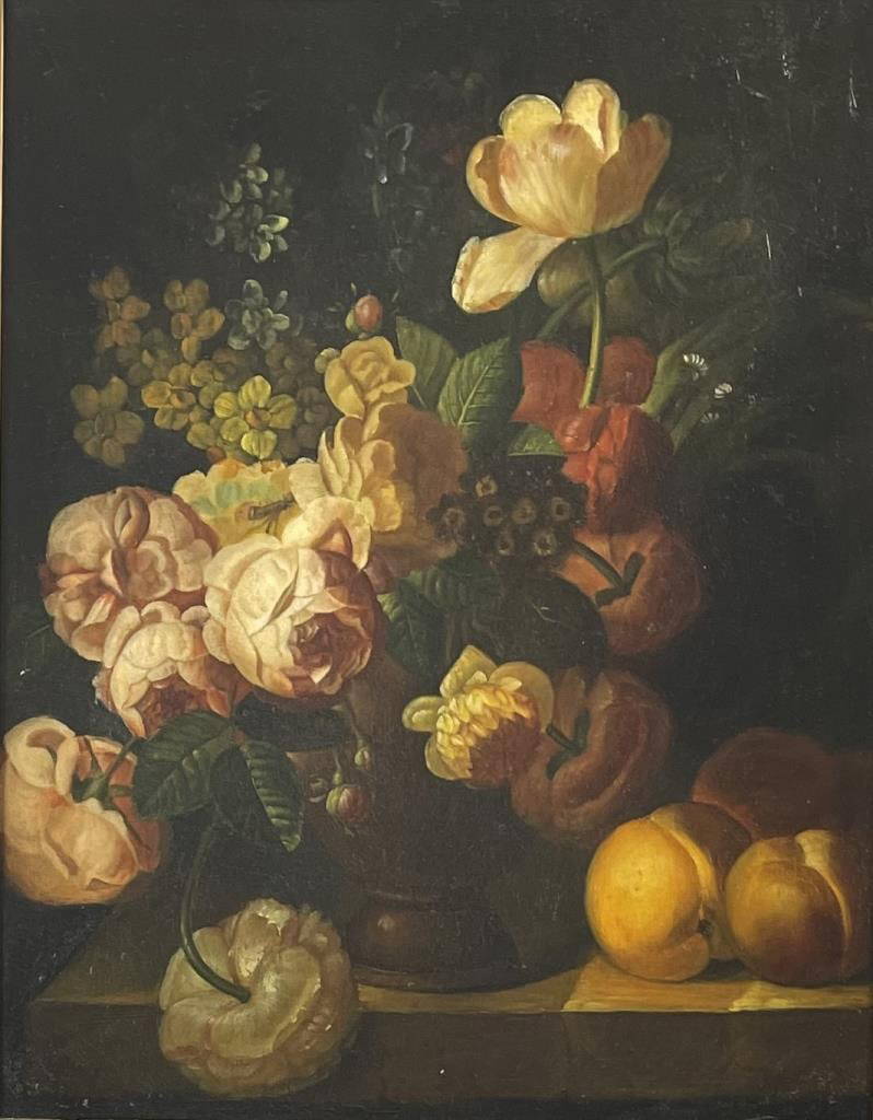 Dutch Style Still Life Fruit And Flowers Auction