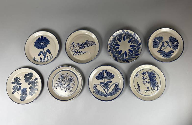 8 Beaumont Pottery Salt Glaze Pottery Plates