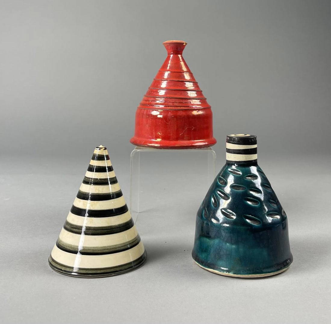 3 Kaiser Suidan Conical Ceramic Sculptures Auction