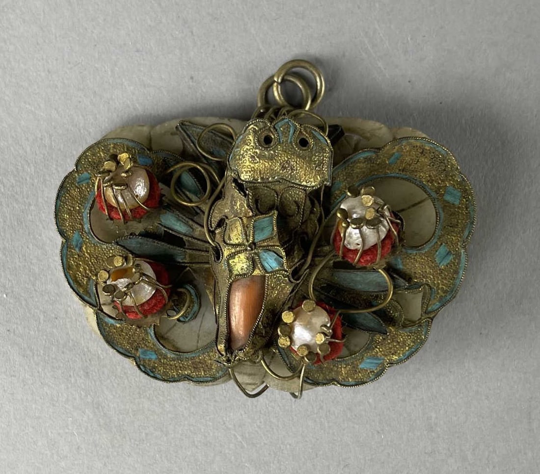 Tian-tsui Chinese Jade Moth Pendant Auction