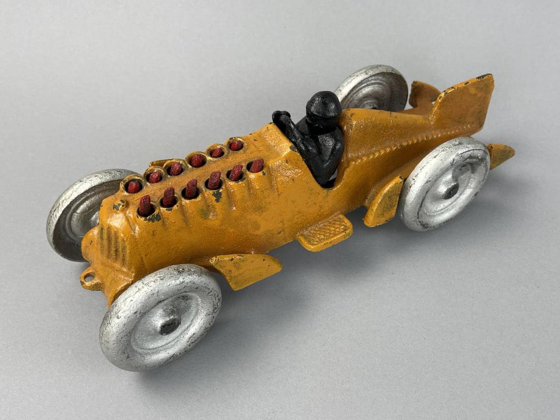 Cast Iron Racer Hubley Race Car W/moving Pistons Auction