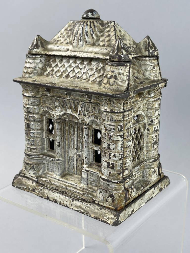 Antique Cast Iron Castle Coin Bank Auction
