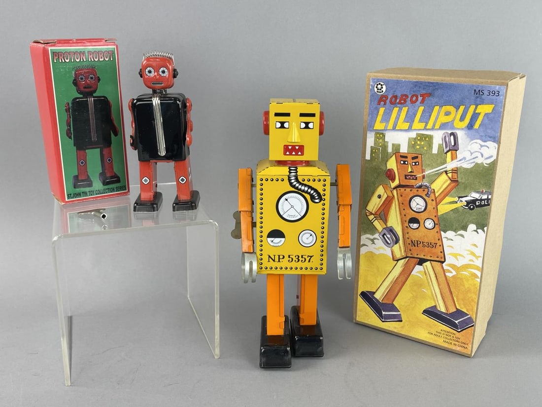 Tin Litho Robot Lilliput & St. John Proton Robot Auction