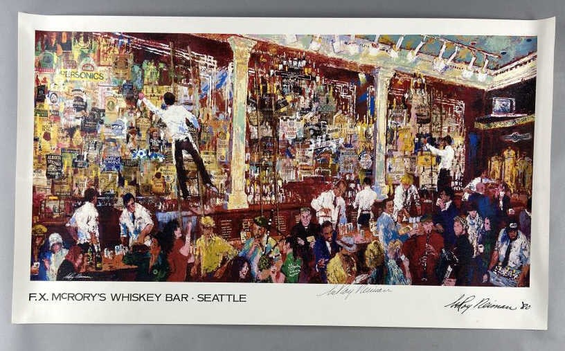 Leroy Neiman Mcrory's Whiskey Bar Signed Auction