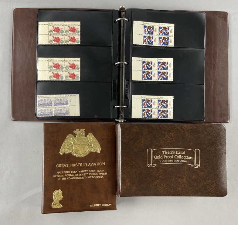 23k Gold Stamps & Mixed Lot Stamp Album Auction
