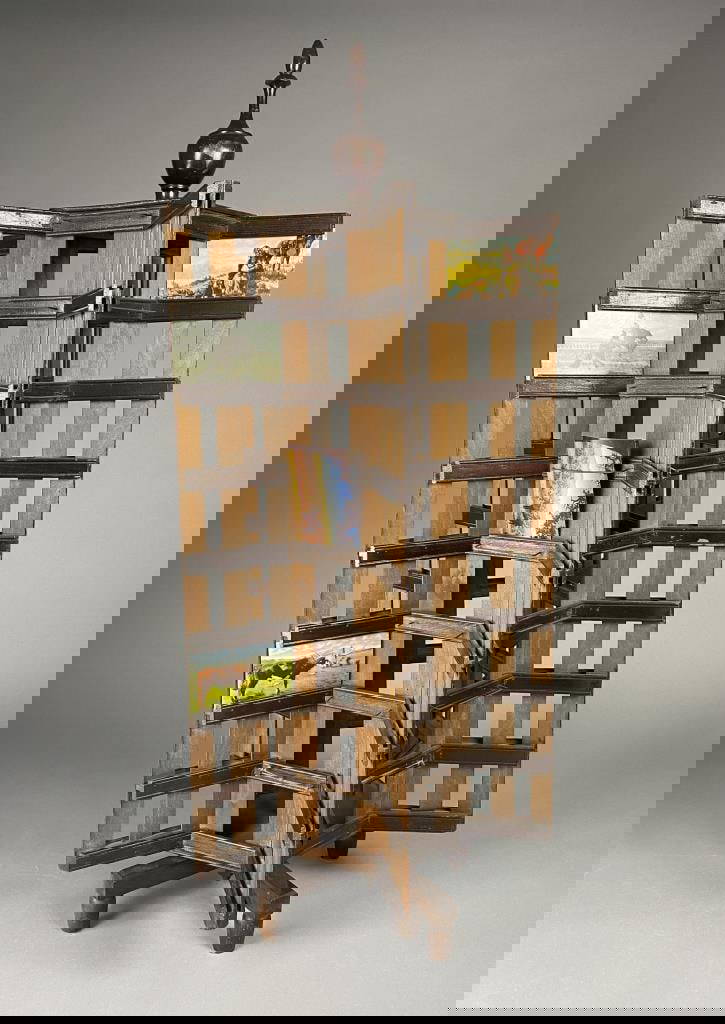 Revolving Wooden Postcard Display Rack C.1900 Auction