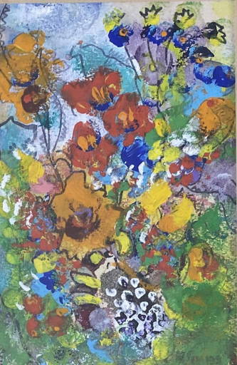 Group Of Eight Margot Evans Floral Miniatures